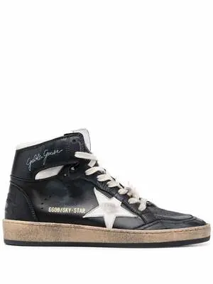 GOLDEN GOOSE Logo-print High-top Sneakers - Black