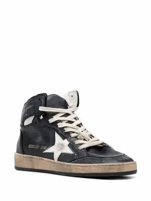 GOLDEN GOOSE Logo-print High-top Sneakers - Black