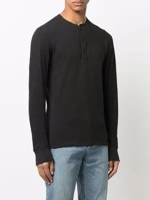 Rag & Bone Long-sleeve Cotton Top - Black