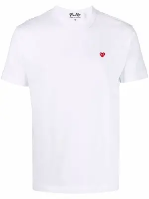Play Comme Des Garcon Micro Heart Round-neck T-shirt - White