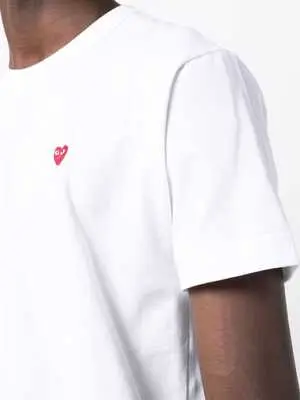 Play Comme Des Garcon Micro Heart Round-neck T-shirt - White