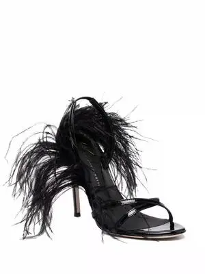 GIUSEPPE ZANOTTI Feather-detail 110mm Heeled Sandals