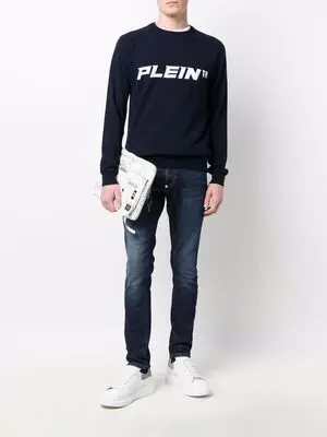 Philipp Plein Logo-print Jumper - Blue
