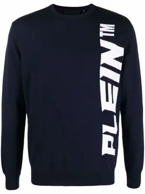 Philipp Plein Logo-print Wool Sweater - Blue