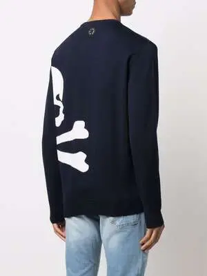Philipp Plein Logo-print Wool Sweater - Blue