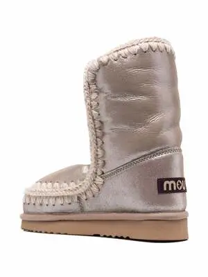 Mou Eskimo 24 Metallic-finish Ankle Boots - Neutrals