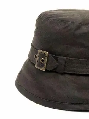 Barbour Buckle-detail Waxed Bucket Hat