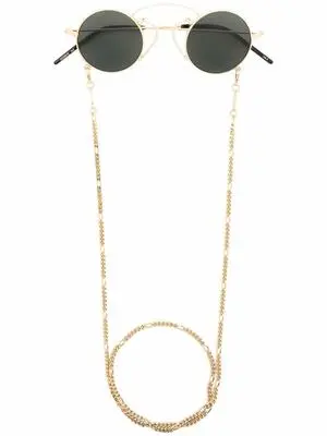 Gucci Round-frame Chain Glasses - Gold