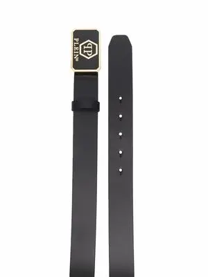 Philipp Plein Hexagon Logo Buckle Belt