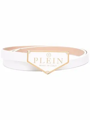Philipp Plein Leather Belt - White