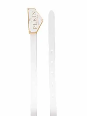 Philipp Plein Leather Belt - White