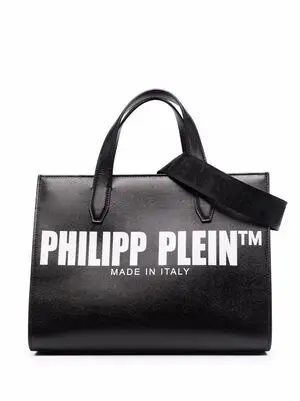 Philipp Plein Logo-print Leather Tote Bag - Black