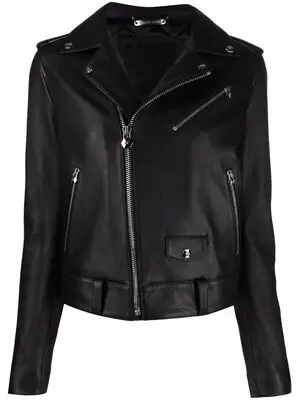 Philipp Plein Leather Biker Jacket