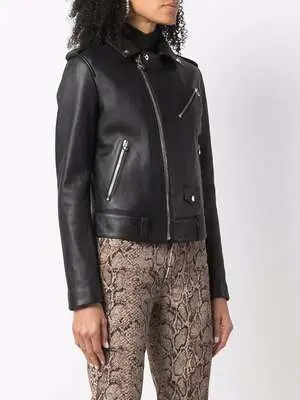 Philipp Plein Leather Biker Jacket
