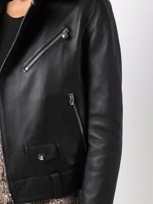 Philipp Plein Leather Biker Jacket