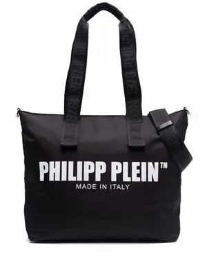Philipp Plein Logo Print Cotton Tote Bag