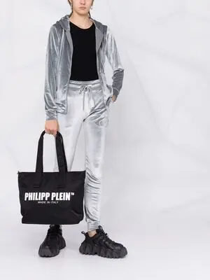 Philipp Plein Logo Print Cotton Tote Bag