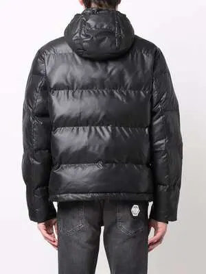 Philipp Plein Logo-print Hooded Padded Jacket - Black