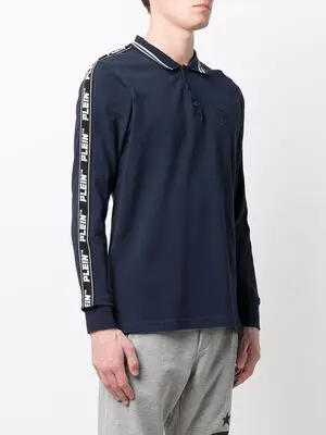 Philipp Plein Logo Embroidered Polo Shirt - Blue
