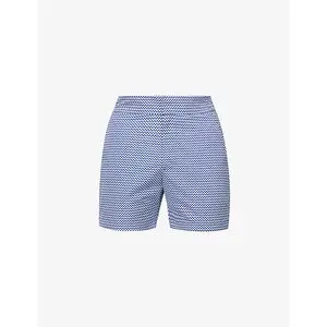 Frescobol Carioca Graphic-print Regular-fit Swim Shorts - Navy