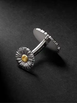 Buccellati Blossoms Gardenia And Gold-plated Diamond Cufflinks