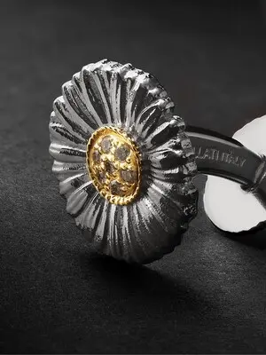 Buccellati Blossoms Gardenia And Gold-plated Diamond Cufflinks