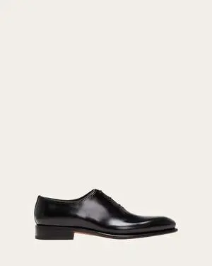 Santoni Leather Dress Oxfords - Black