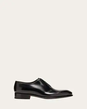 Santoni Leather Dress Oxfords - Dark Brown