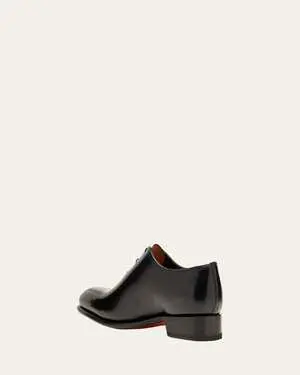 Santoni Leather Dress Oxfords - Dark Brown