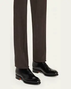 Santoni Leather Dress Oxfords - Dark Brown