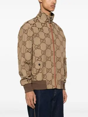 Gucci Jumbo Gg Canvas Jacket - Neutrals