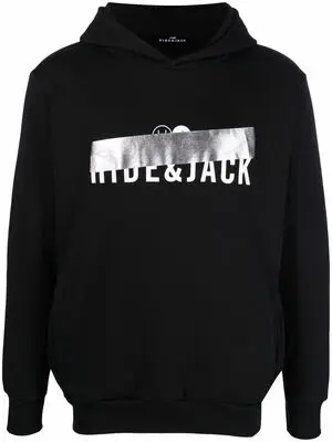 HIDE&JACK Logo-print Pullover Hoodie - Black