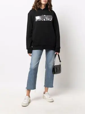 HIDE&JACK Logo-print Pullover Hoodie - Black