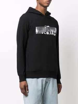 HIDE&JACK Logo-print Pullover Hoodie - Black
