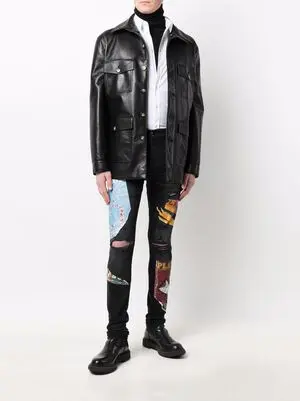 Amiri X Playboy Magazine Print Super-skinny Jeans - Black