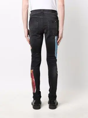 Amiri X Playboy Magazine Print Super-skinny Jeans - Black