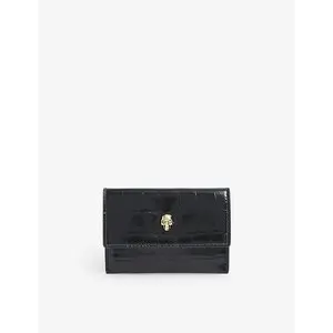Alexander McQueen Croc-embossed Leather Card Holder