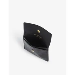Alexander McQueen Croc-embossed Leather Card Holder