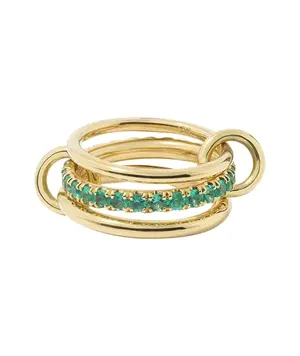 SPINELLI KILCOLLIN Petunia Set Of Three 18-karat Emerald Rings