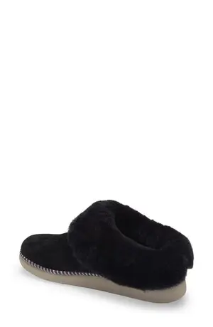 Olukai Ku'i Genuine Shearling Slipper - Black/ Fog