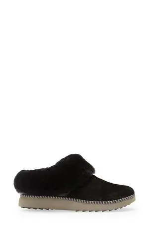 Olukai Ku'i Genuine Shearling Slipper - Black/ Fog