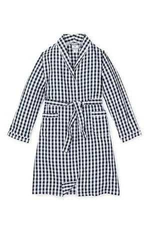 PETITE PLUME Gingham Cotton Twill Robe