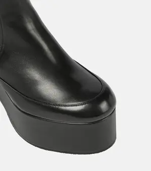 Dries Van Noten Leather Platform Ankle Boots