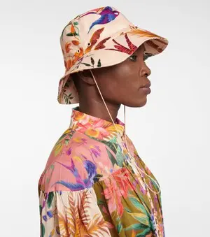 Zimmermann Printed Linen Bucket Hat