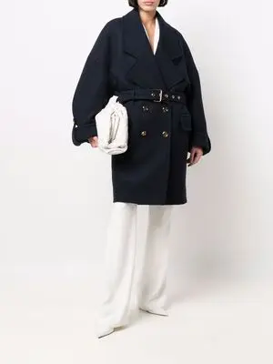 Balmain Belted Wool Coat