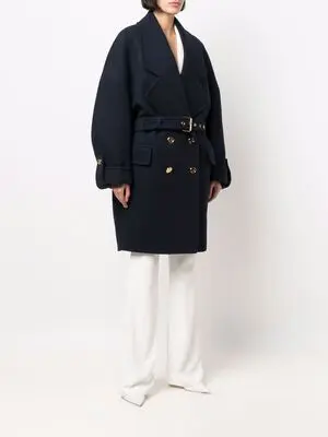 Balmain Belted Wool Coat
