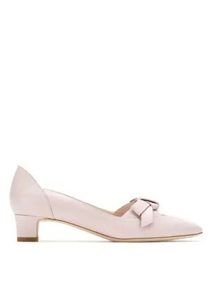 TOD'S Bow Cut-out Leather Pumps - Pink