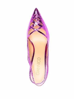 GIANNICO Pointed 110mm Heeled Pumps - Purple