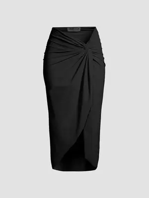 Chiara Boni La Petite Robe Aza Twist Coverup Skirt - Black