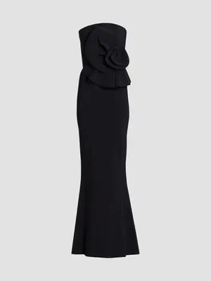 Chiara Boni La Petite Robe Hebe Strapless Ruffle Gown - Black